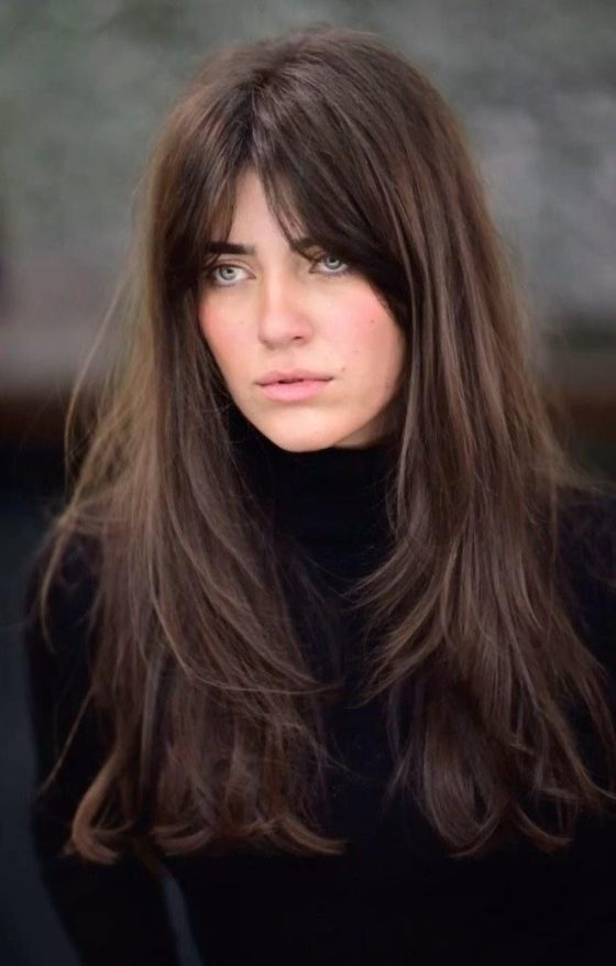 15 French Long Haircuts with Bangs Ideas 2025